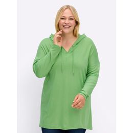 sheego Damen Sweatshirt in A-Linie, apfel, Gr&ouml;&szlig;e 52/54