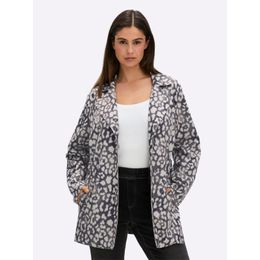 sheego Damen Jacke, Schwarz, Gr. 52, &Uuml;bergangsjacken, Material: Polyester
