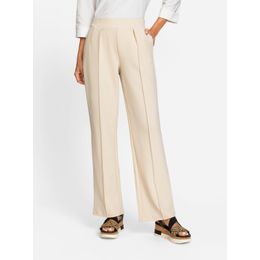 WITT Damen Jerseyhose mit Bundfalten und Biesen, sand, Gr&ouml;&szlig;e 36