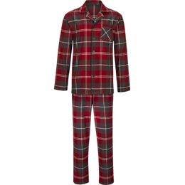 w&auml;schepur men Herren Pyjama, dunkelrot-graphit-kariert, Gr&ouml;&szlig;e 48/50