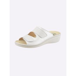 Franken Schuhe Damen Pantolette mit Kork-Fußbett, ecru, Größe 36