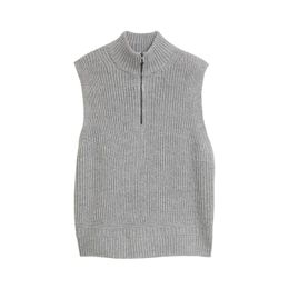 Tom Tailor Damen Troyer Pullunder, grau, Meliert, Gr. XXL