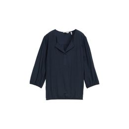 Tom Tailor Damen Bluse aus Viskose, blau, Uni, Gr. 34