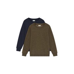 Minymo Sweater ' MISweatshirt ' Jungen Gr&ouml;&szlig;e 134 blau / oliv