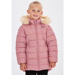 Steppjacke ZIGZAG "Astrid", Kinder, Gr. 116, rot (hellrot, meliert), 100% Polyester, mehrfarbig, normal, ohne Ausschnitt, Jacken, mit abnehmbarer Kapuze