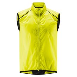 Funktionsweste Gonso "Neon Vest", Damen, Gr. 3XL, gelb (neongelb), 88% Polyester; 9% Wolle; 3% Elasthan, Westen Funktionsweste, Unisex Weste, atmungsaktive und winddichte Radweste zum &Uuml;berziehen