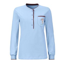 w&auml;schepur w&auml;schepur Damen Schlafanzug mit Katzen-Motiv, hellblau, Gr&ouml;&szlig;e 44/46