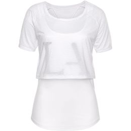 active by Lascana LASCANA ACTIVE Damen Funktionsshirt, wei&szlig;, Gr&ouml;&szlig;e XS (32/34)