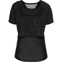 active by Lascana LASCANA ACTIVE Damen Funktionsshirt, schwarz, Gr&ouml;&szlig;e L (44/46)