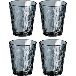 Koziol Superglas CLUB No. 1 4er Set 250 ml transparent grey - Gl&auml;ser