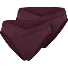 wäschepur Damen Jazzpants mit elastischem Stoffbund burgund, Größe 48/50