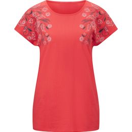 Damen Longshirt mit Blümchen-Druck hummer, Größe 52
