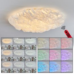 hofstein Messejana Deckenleuchte LED Wei&szlig;, 1-flammig, Fernbedienung, Farbwechsler