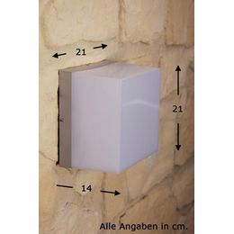 Konstsmide SANREO Au&szlig;enwandleuchte Edelstahl, Grau, Wei&szlig;, 1-flammig