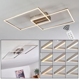 hofstein Cheka Deckenleuchte LED Nickel-Matt, 2-flammig, Fernbedienung