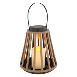 Globo Solarleuchte LED Holzoptik, Schwarz, 1-flammig