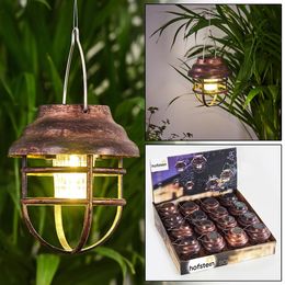 hofstein Hangzhou 16er Set Solarleuchte LED Rostfarben, Transparent, Klar, 1-flammig