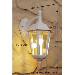 Konstsmide FIRENZE Au&szlig;enwandleuchte Transparent, Klar, Wei&szlig;, 1-flammig