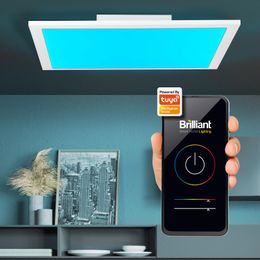 BRILLIANT LEUCHTEN Brilliant Atira Deckenleuchte LED Wei&szlig;, 1-flammig, Fernbedienung, Farbwechsler