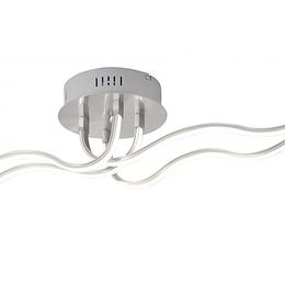 Leuchten Direkt Leuchtendirekt WAVE Deckenleuchte LED Edelstahl, 4-flammig