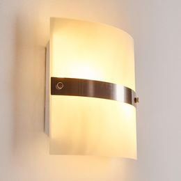 hofstein Sibo Wandleuchte Edelstahl, 2-flammig