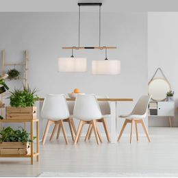 Leuchten Direkt GREEN SOFIE Pendelleuchte Naturfarben, Schwarz, 2-flammig