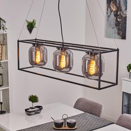 hofstein Elvange Pendelleuchte Schwarz, 3-flammig