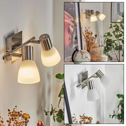 hofstein Villaseca Wandleuchte LED Nickel-Matt, 2-flammig