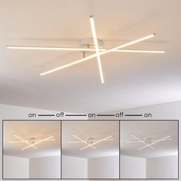 hofstein Tornio Deckenleuchte LED Nickel-Matt, Wei&szlig;, 3-flammig