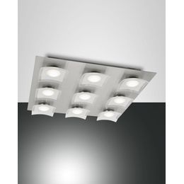 Fabas Luce Desus Deckenleuchte LED Nickel-Matt, 9-flammig