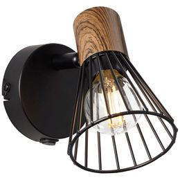 BRILLIANT LEUCHTEN Brilliant Manama Wandspot Holz dunkel, Schwarz, 1-flammig
