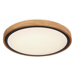 Globo BRUNO Deckenleuchte LED Naturfarben, Schwarz, 1-flammig