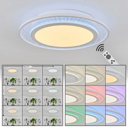 hofstein Haumonia Deckenpanel LED Wei&szlig;, 2-flammig, Fernbedienung, Farbwechsler