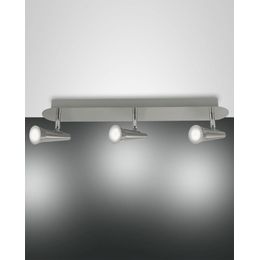 Fabas Luce Niko Deckenleuchte LED Nickel-Matt, 3-flammig