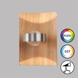 Fischer & Honsel SHINE-WOOD Wandleuchte LED Nickel-Matt, 1-flammig