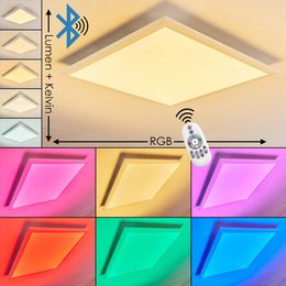 hofstein Voisines Deckenpanel LED Wei&szlig;, 1-flammig, Fernbedienung, Farbwechsler