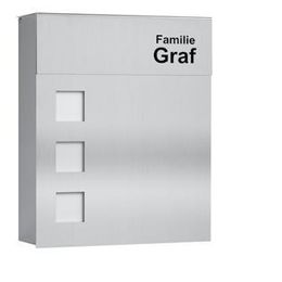 CMD Briefkasten mit Gravur Edelstahl
