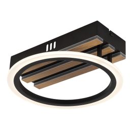 Globo Blevins Deckenleuchte LED Naturfarben, Schwarz, 1-flammig