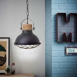 BRILLIANT LEUCHTEN Brilliant Emma Pendelleuchte Holz hell, Schwarz, 1-flammig
