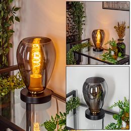 hofstein Lincura Tischleuchte Messing, Schwarz, 1-flammig