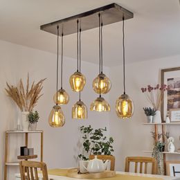 hofstein Nanami Pendelleuchte Altsilber, Gold, 7-flammig