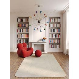 benuta Finest Wollteppich Nio Cream 160x240 cm - Naturfaserteppich aus Wolle