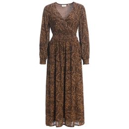 Gina Damen Maxikleid mit Leo-Print