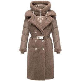 Navahoo Wintermantel 'Kuscheltraum 14' Damen Größe S cappuccino
