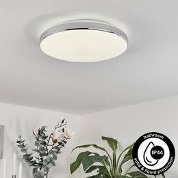 hofstein Morges Deckenleuchte LED Chrom, Wei&szlig;, 1-flammig
