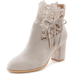 Lascana Damen High-Heel-Stiefelette grau Gr&ouml;&szlig;e 35