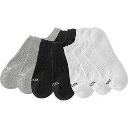 active by Lascana Damen Sneakersocken 3x weiß, 2x schwarz, 2x grau-meliert Größe 35/38
