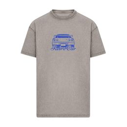 F4NT4STIC T-Shirt 'Retro Car Japanese Streetstyle' Herren Gr&ouml;&szlig;e 5XL blau / graumeliert