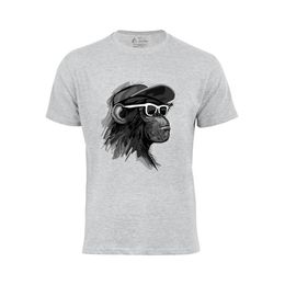 Cotton Prime Shirt 'Cool Monkey mit Brille' male Grey size M