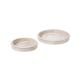 Beliani 2er-Set Serviergeschirr MANSOURA in Braun/Silber | Gr.: onesize